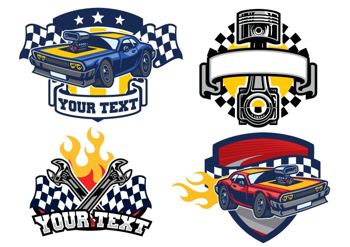 Racing badge design set Royalty Free Vector Image