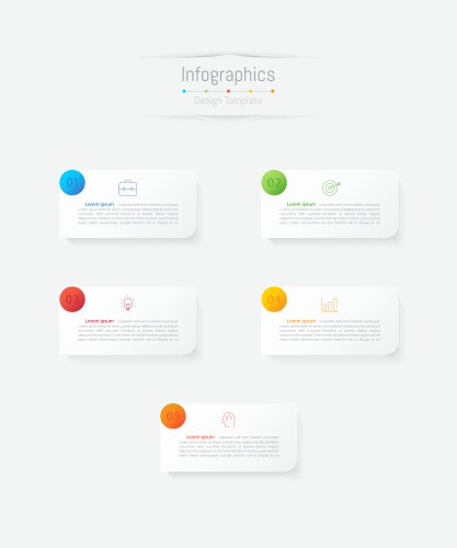 Infographic 5 options design elements Royalty Free Vector