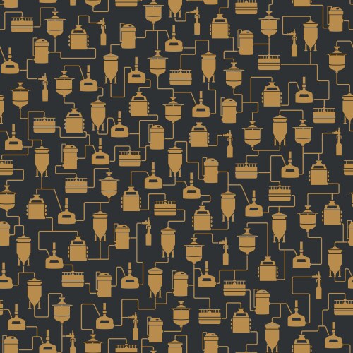 Seamless background with beer brewing process Vector Image