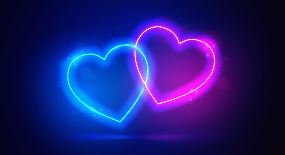 Neon heart Royalty Free Vector Image - VectorStock