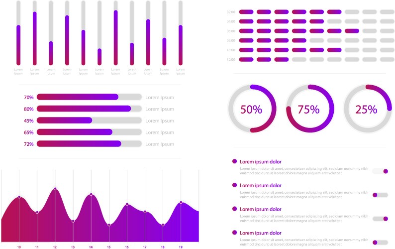 Professional dashboard element set Royalty Free Vector Image