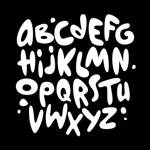 Graffiti hand lettering alphabet font Royalty Free Vector