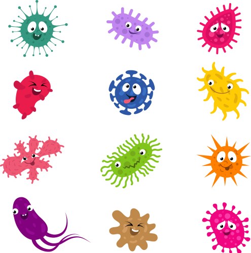 Cartoon germs Royalty Free Vector Image - VectorStock