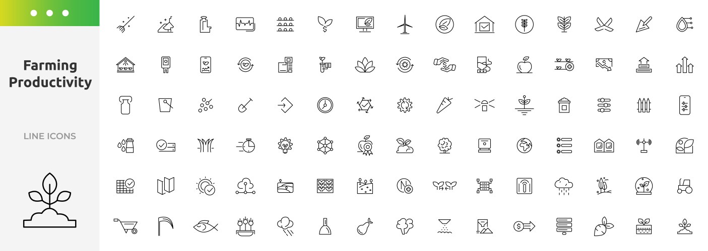 Farming productivity icons set agricultural Vector Image