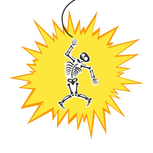 Skeleton electric shock by high voltage Royalty Free Vector