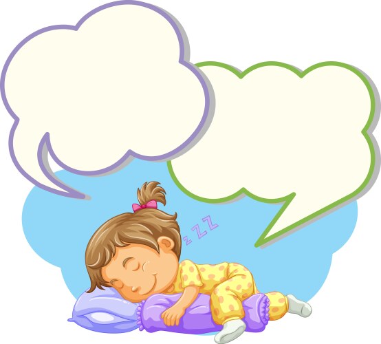 Kid sleeping at bed Royalty Free Vector Image - VectorStock