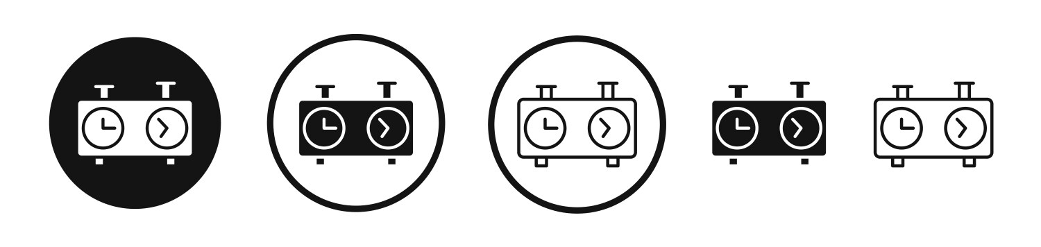 Chess clock icon set timer symbol Royalty Free Vector Image
