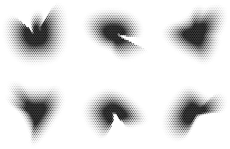 Halftone hexagon pattern reprographic technique Vector Image