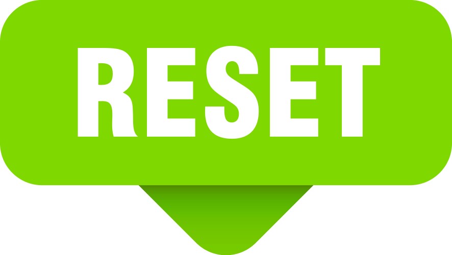 Reset sticker sign on transparent background Vector Image