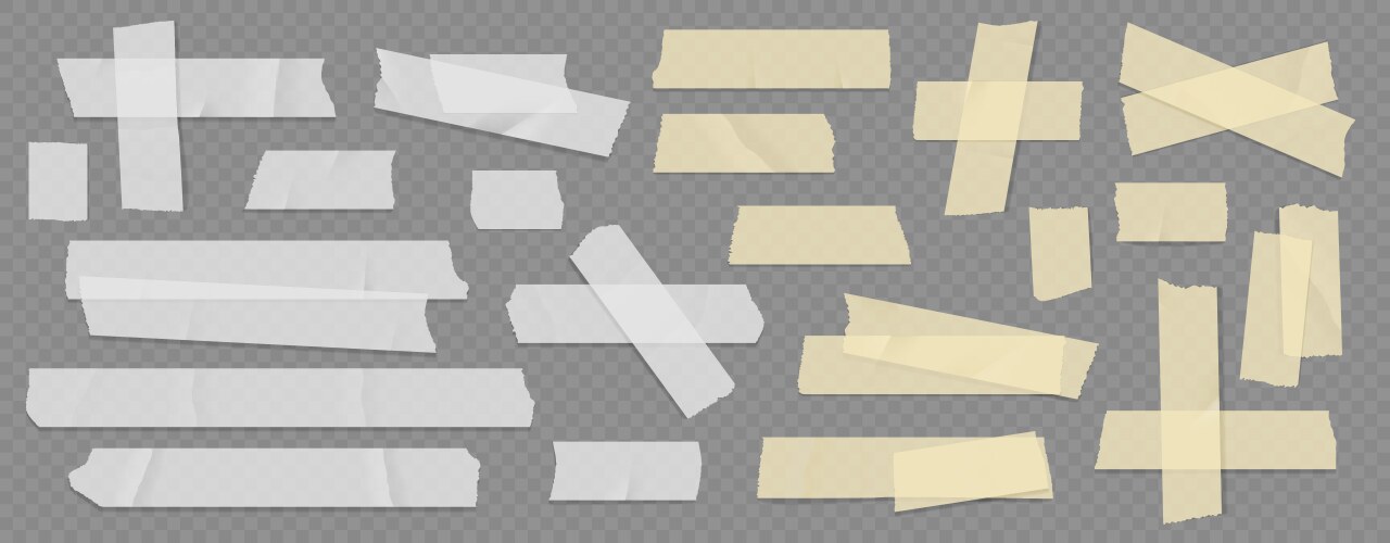 Scotch adhesive tape pieces isolated Royalty Free Vector