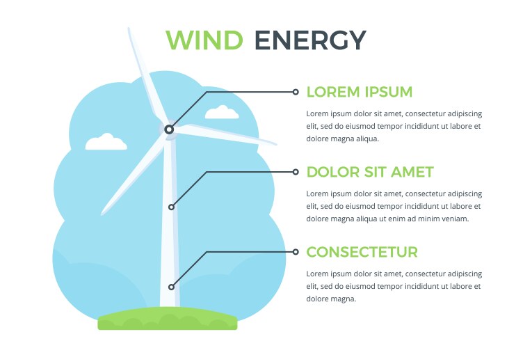 Wind energy - infographic template Royalty Free Vector Image