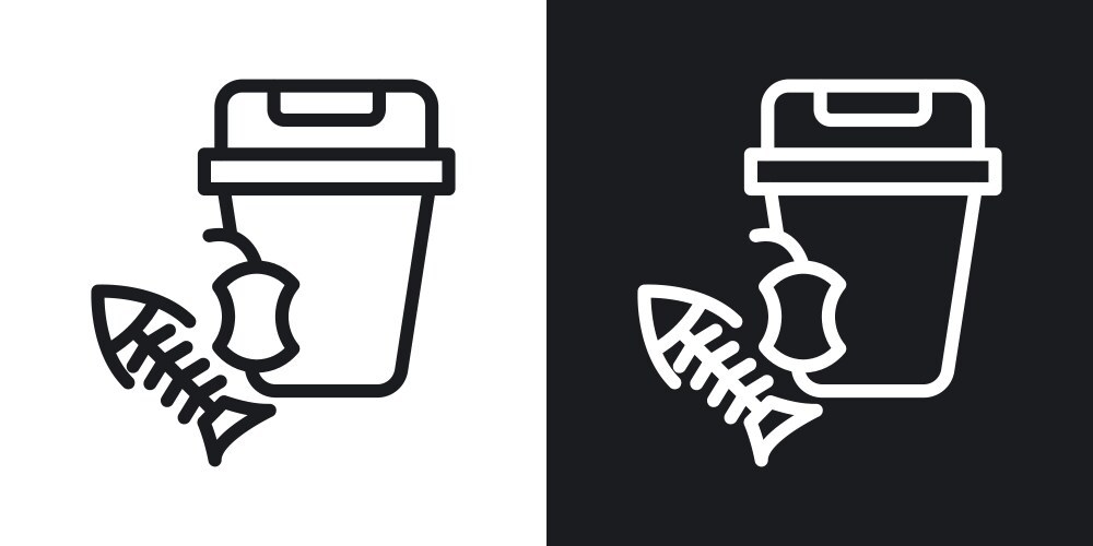 Food waste icon set trash symbol Royalty Free Vector Image