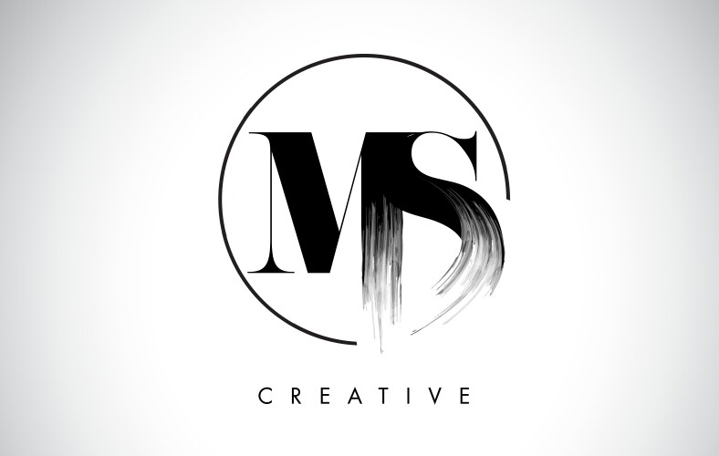 Fs brush letter logo design creative brushed Vector Image Fs brush letter logo design creative brushed Vector Image