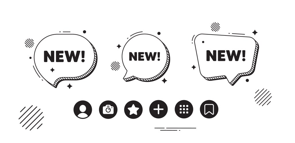New symbol special offer sign chat speech bubble Vector Image