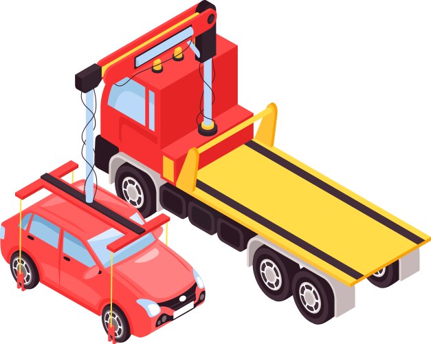 Tow truck flat set Royalty Free Vector Image - VectorStock