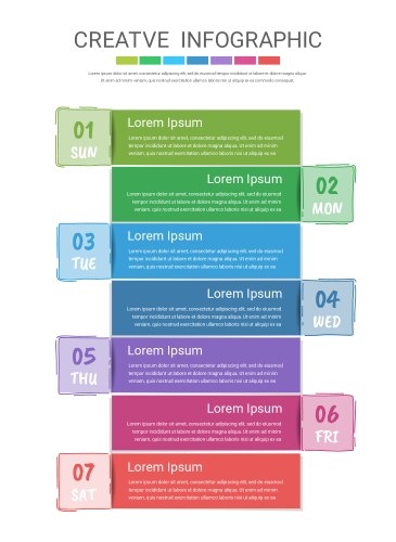 Timeline business for 7 day options infographic Vector Image