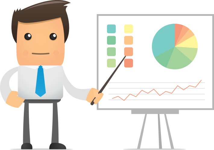 Businessman cartoon presenting Royalty Free Vector Image