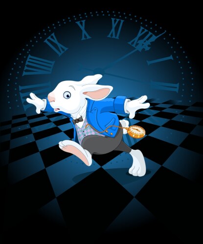 White rabbit running away Royalty Free Vector Image
