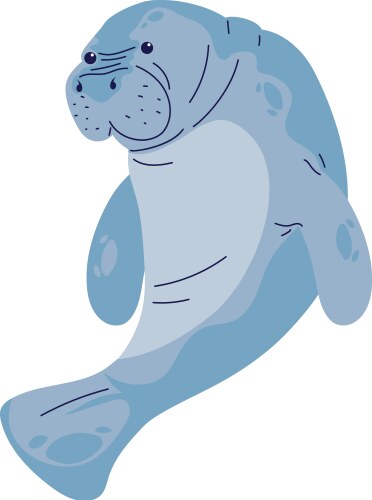Cute cartoon seacow Royalty Free Vector Image - VectorStock
