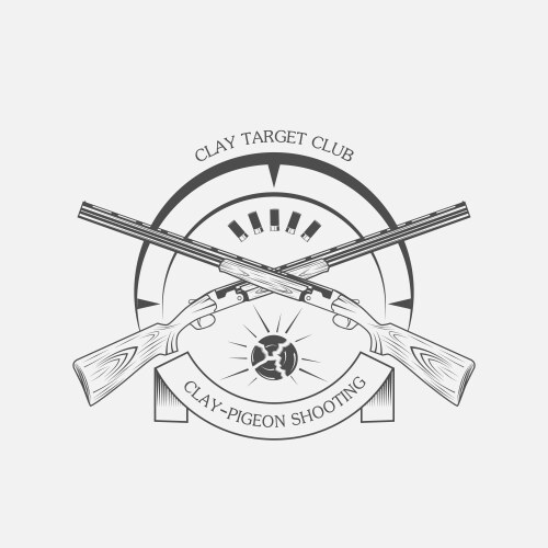 Vintage clay target labels emblems design elem Vector Image