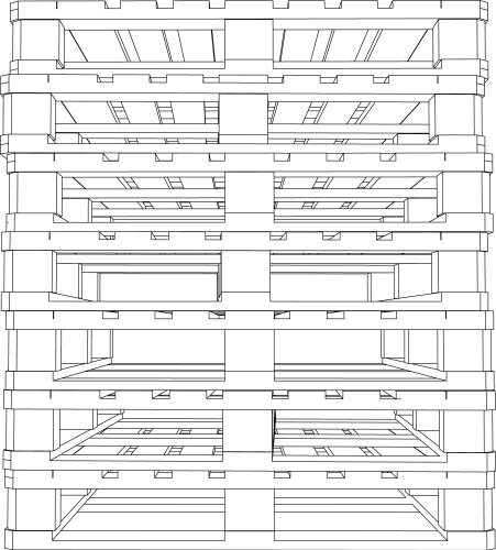Pallets with different building materials Vector Image