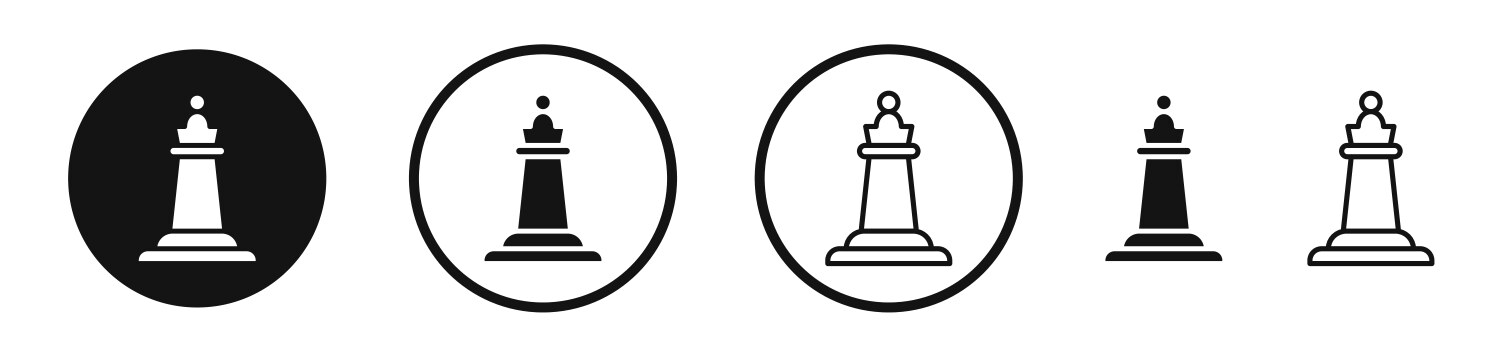 Chess queen icon set chess game crown piece Vector Image