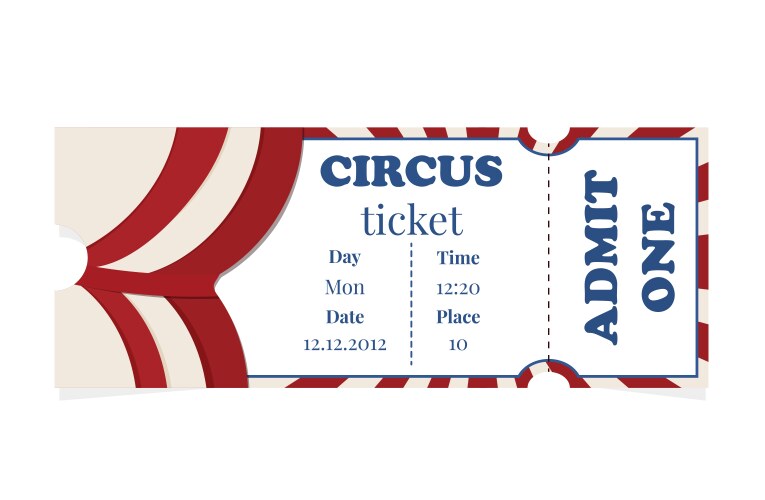 Circus ticket template in retro style Royalty Free Vector