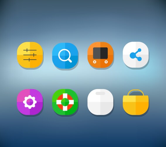 App icons superellipse glossy backgrounds Vector Image