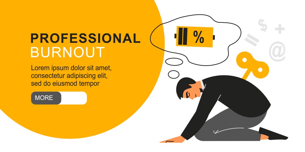 Professional burnout syndrome with happy Vector Image