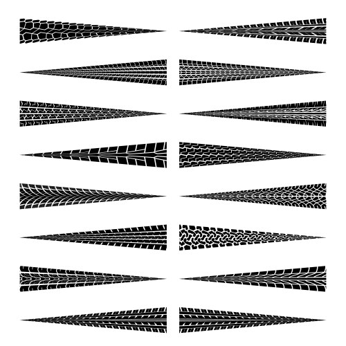 Off road tire track trail print texture Royalty Free Vector