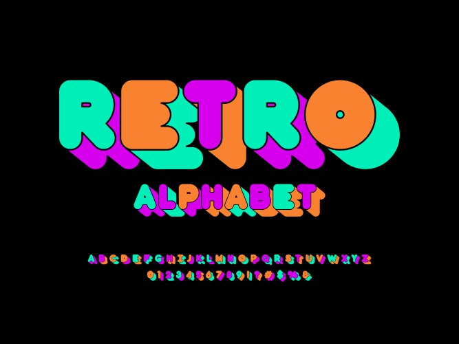 Geometric shapes style font Royalty Free Vector Image