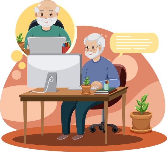 Man Working on Computer Clipart Vector Images (over 820)