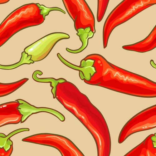 Cayenne pepper elements set Royalty Free Vector Image