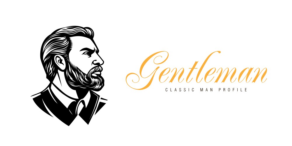 Gentleman emblem on white background Royalty Free Vector
