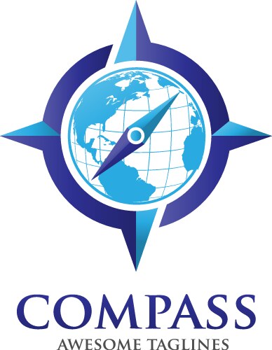 Mountain compass logo icon design Royalty Free Vector Image