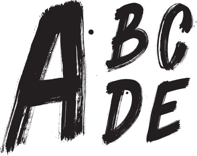 Hand style graffiti font alphabet Royalty Free Vector Image