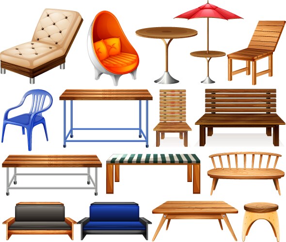 Wooden furniture Royalty Free Vector Image - VectorStock