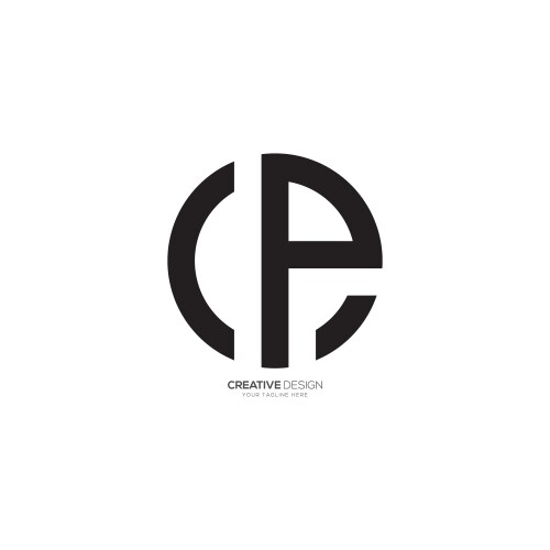 Letter p simple loop logo Royalty Free Vector Image