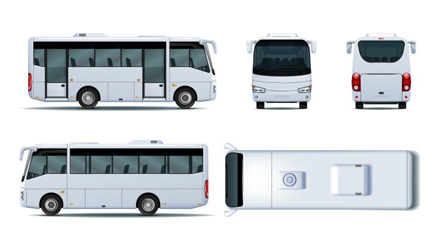 Bus Top View Vector Articulated City Bus Vector Template Urban Stock
