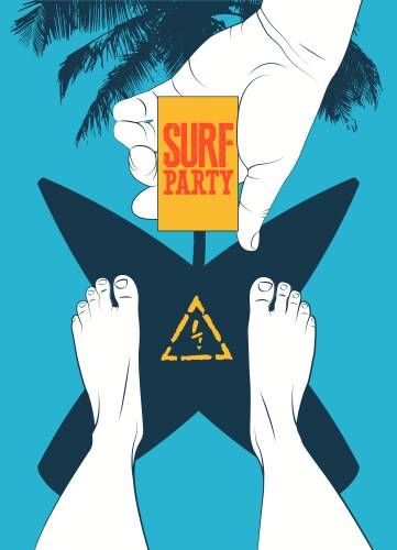 Ride the wave surfing club retro vintage design Vector Image