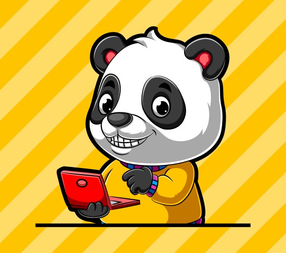 Panda Computer Cartoon Vector Images (over 200)