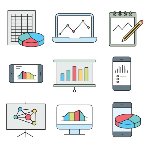 Statistics Symbols Colorful Vector Images (over 21,000)