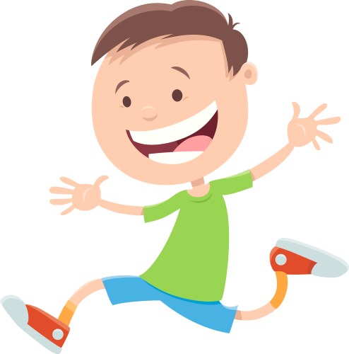 Little boy running fast Royalty Free Vector Image