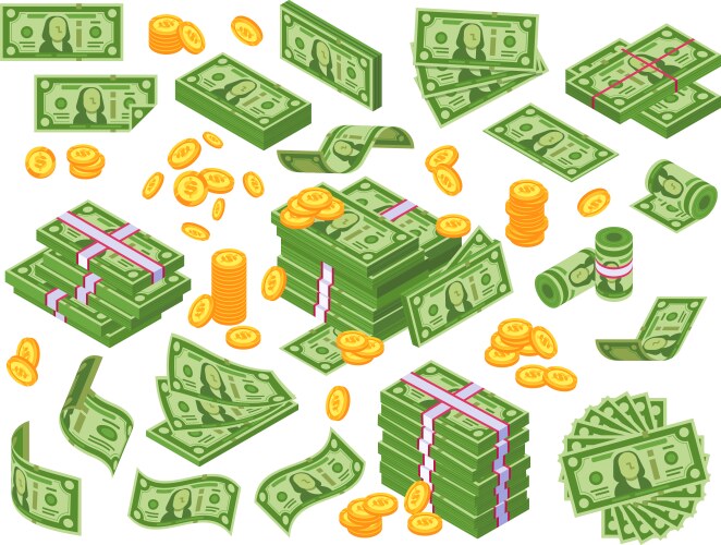 Pile of Dollar Bills Vector Images (over 5,900)