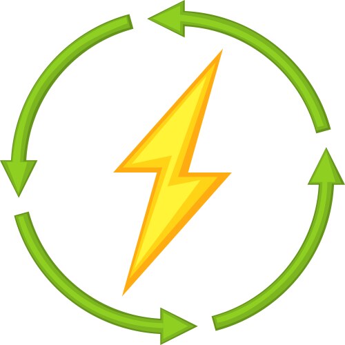 Colorful cartoon lightning symbol Royalty Free Vector Image