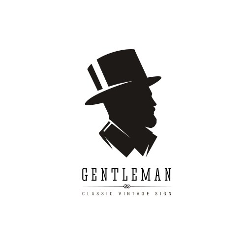 Gentleman emblem on white background Royalty Free Vector