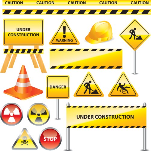 Road sign traffic street warning Royalty Free Vector Image