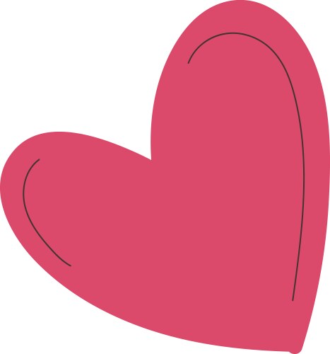 Half heart shape Royalty Free Vector Image - VectorStock