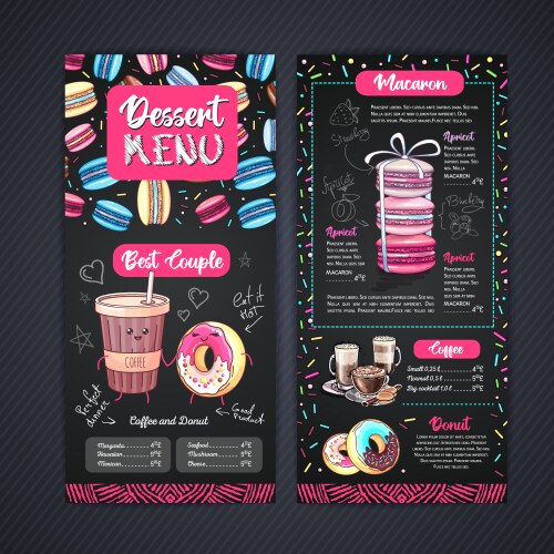 Menu design template dessert Royalty Free Vector Image