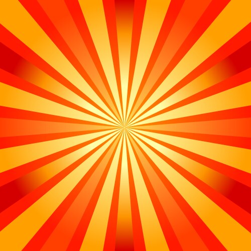 Red and orange sunburst background radial rays Vector Image